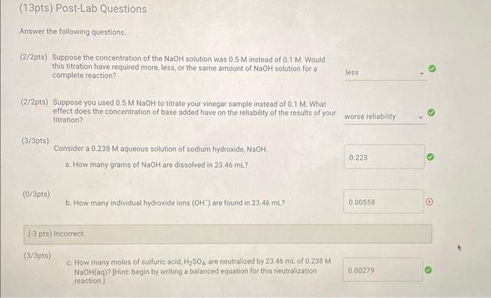Solved Table 2. Titration data(2/2pts) Average Volume of | Chegg.com
