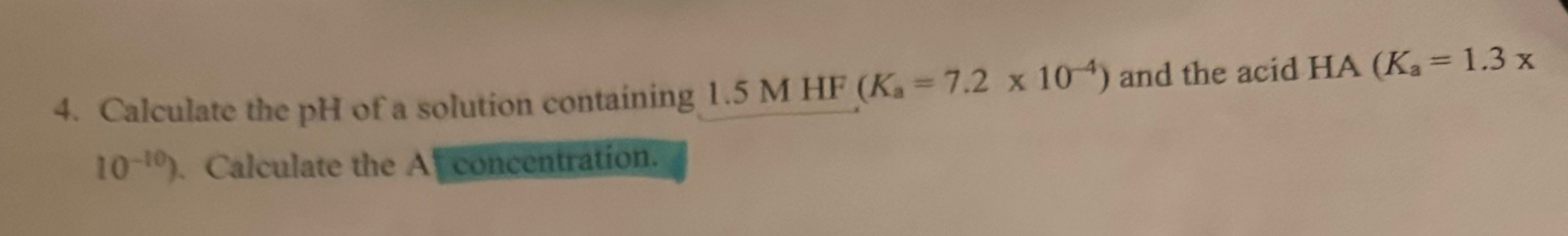 Solved Calculate the pH of a solution containing )=(7.2×10-4 | Chegg.com