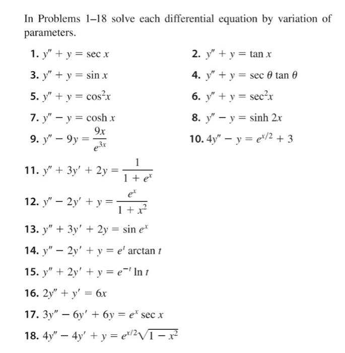 Solved In Problems 1-18 solve each differential equation by | Chegg.com