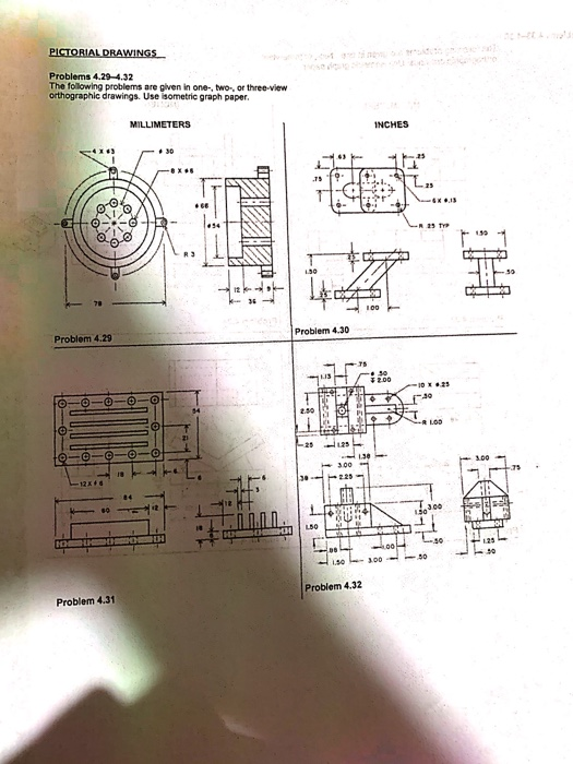 Solved PICTORIAL DRAWINGS Problems 4.29-4.32 The following | Chegg.com