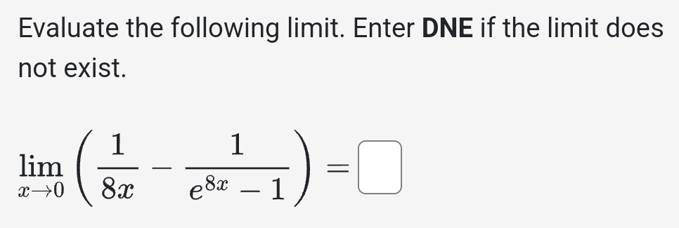 Solved Evaluate the following limit. ﻿Enter DNE if the limit | Chegg.com