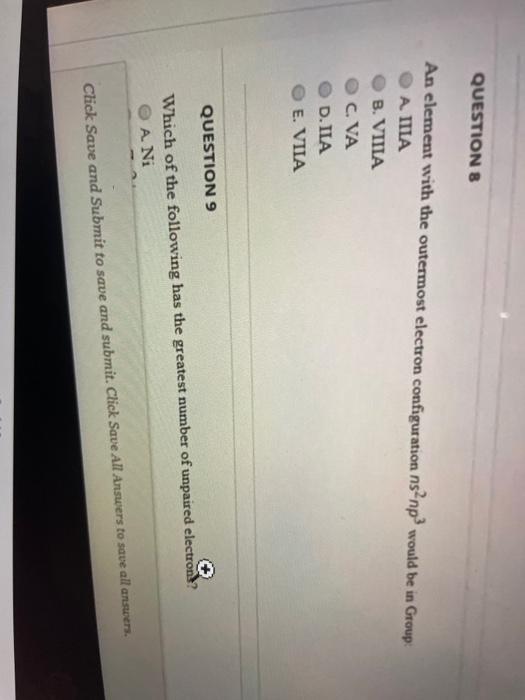 Solved QUESTIONS An element with the outermost electron | Chegg.com