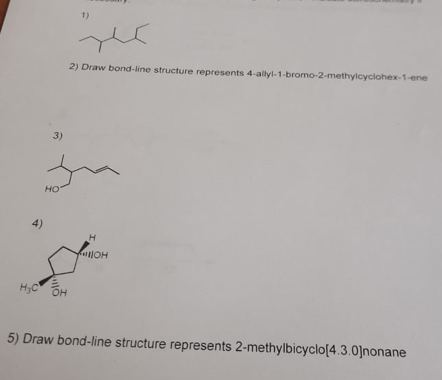 Solved 1. ﻿Give the IUPAC Name2. ﻿Draw bond-line for | Chegg.com