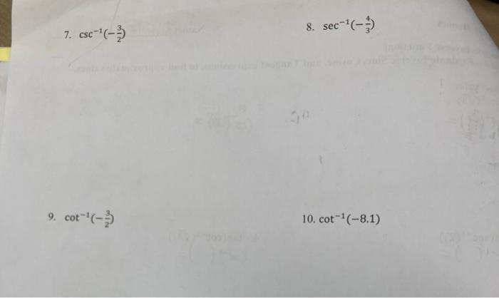 Solved Trigonometry Honors Unit 4 Trigonometric Inverse | Chegg.com