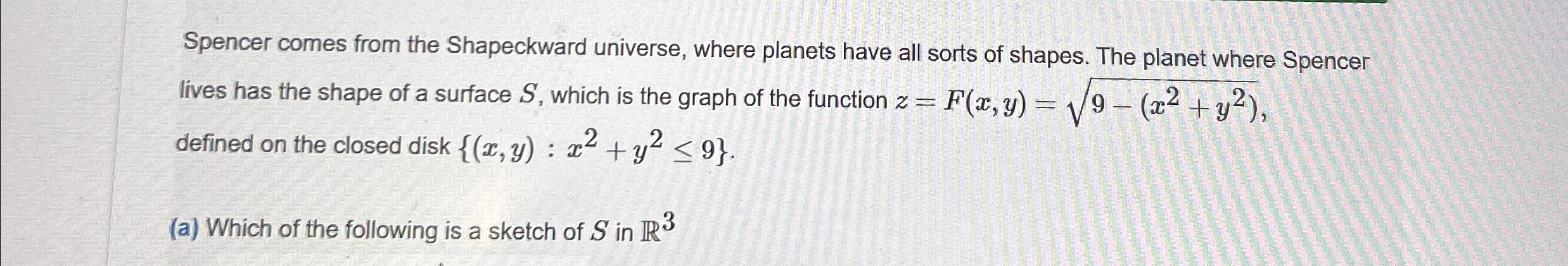 Solved Spencer comes from the Shapeckward universe, where | Chegg.com