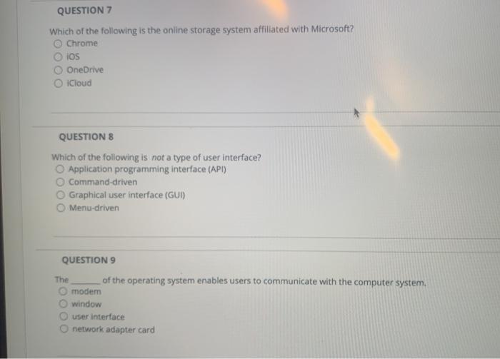 Solved QUESTION 1 Which operating system interface uses | Chegg.com