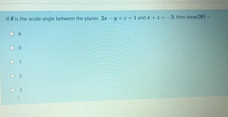 Solved if O is the acute angle between the planes 2x – y +2= | Chegg.com