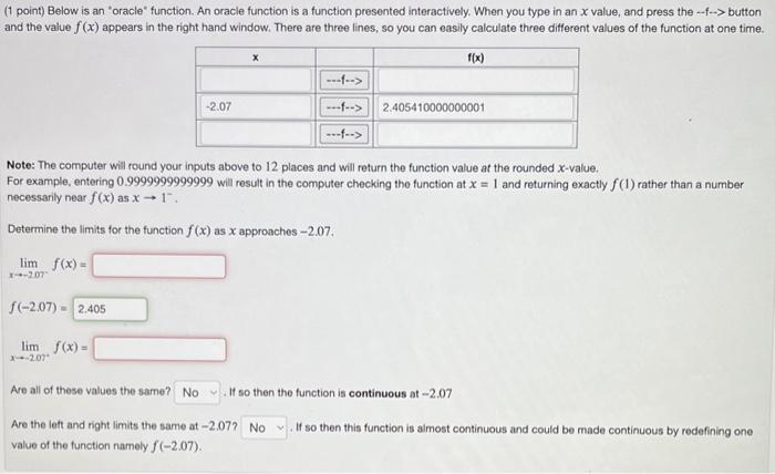 Solved 1 Point Below Is An Oracle Function An Oracle