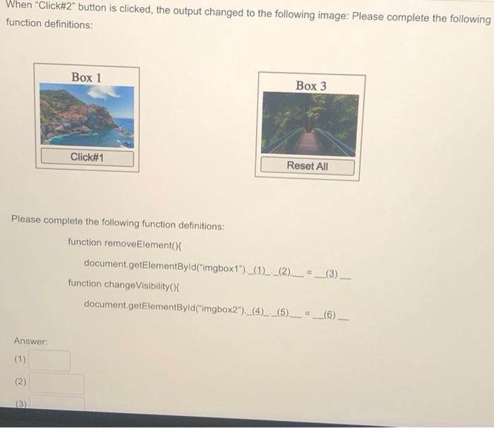 Solved The following HTML code outputs three images | Chegg.com