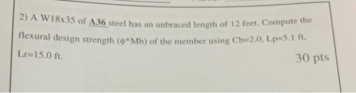Solved flexural design strength (ϕ∗Mb) of the member using | Chegg.com