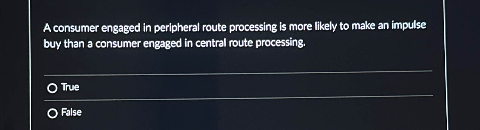 Solved A consumer engaged in peripheral route processing is | Chegg.com