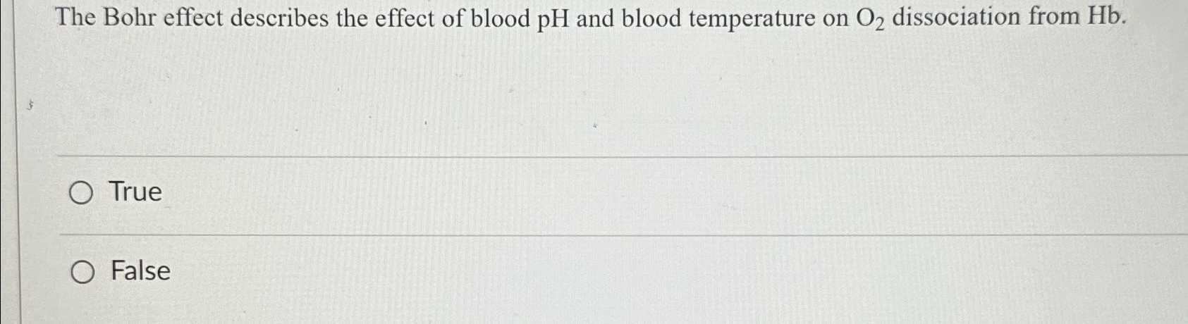Solved The Bohr effect describes the effect of blood pH ﻿and | Chegg.com