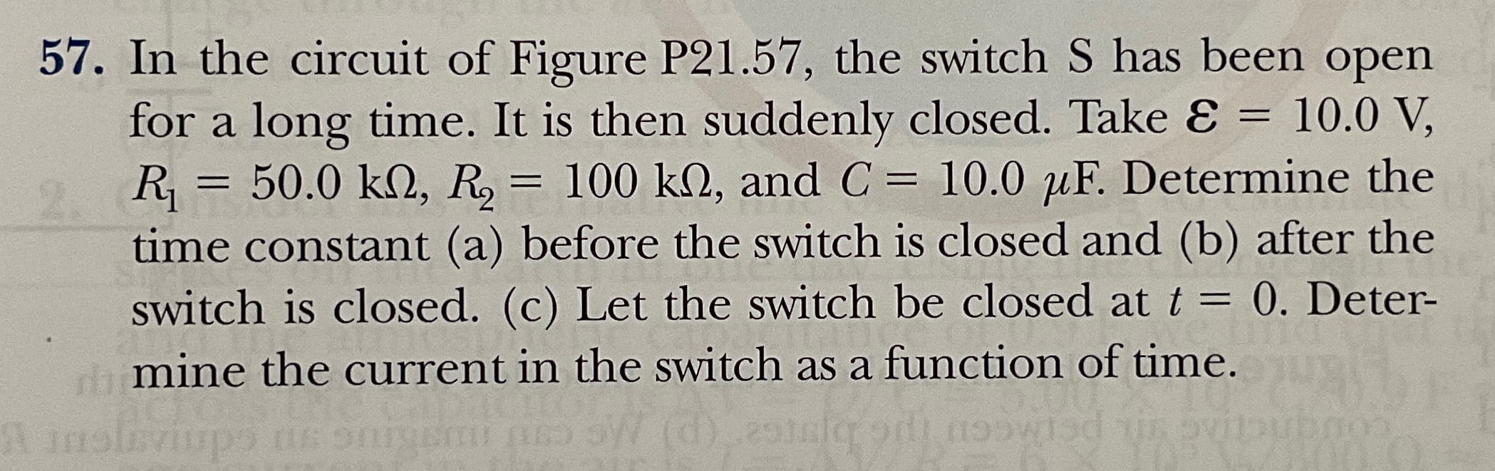 Solved In the circuit of Figure P21.57, ﻿the switch S ﻿has | Chegg.com