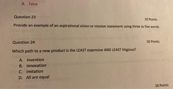 Solved 10 Points Provide an example of an aspirational | Chegg.com