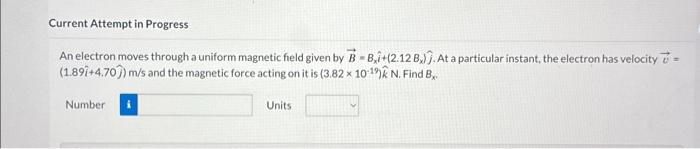Solved An electron moves through a uniform magnetic field | Chegg.com