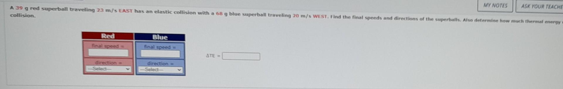 Solved MY NOTES ASK YOUR TEACHE A 39 g red superball | Chegg.com