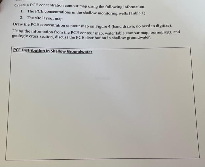Solved Create a PCE concentration contour map using the | Chegg.com