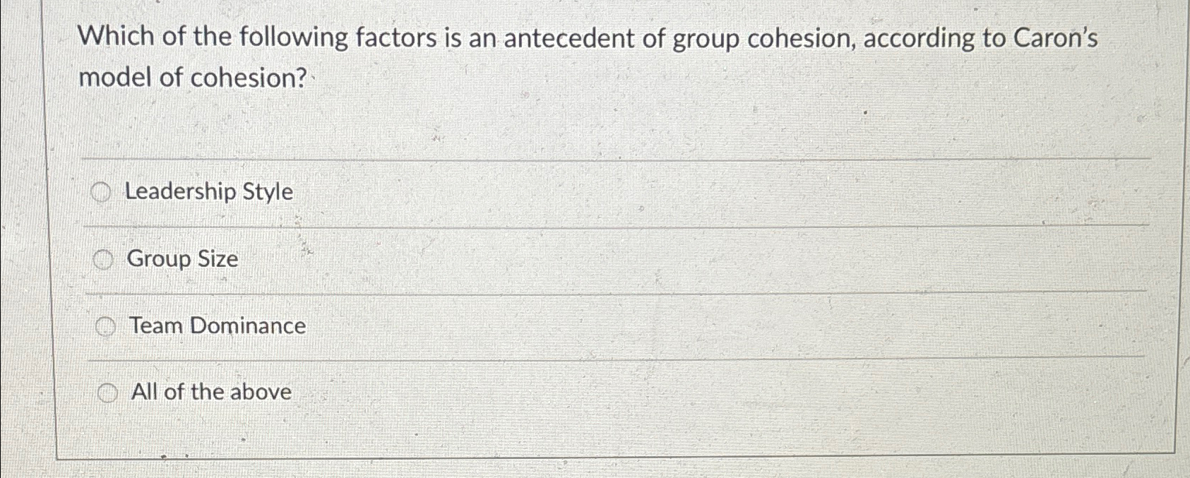 Solved Which of the following factors is an antecedent of | Chegg.com