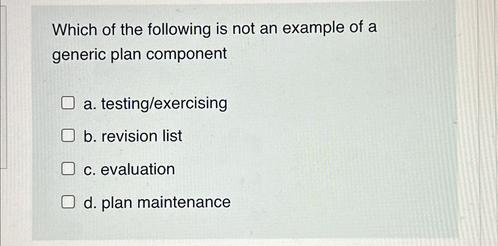 Solved Which of the following is not an example of a generic | Chegg.com