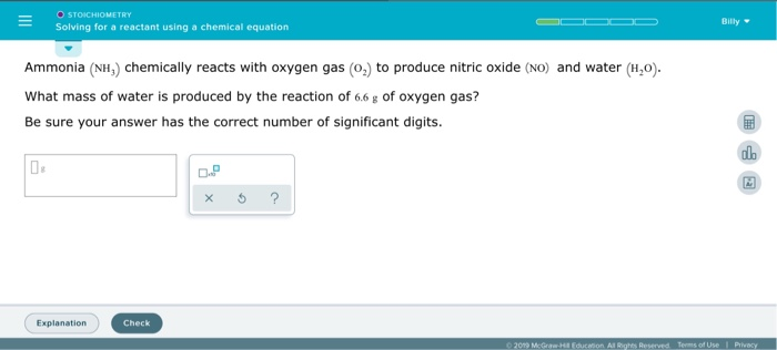 Solved O Stoichiometry Solving For A Reactant Using A 2144