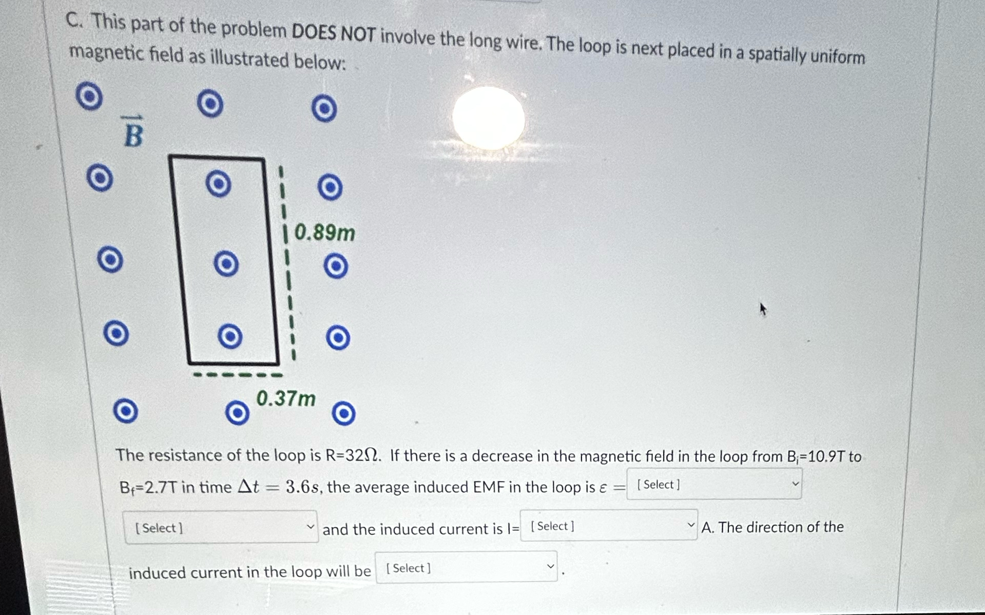 Solved C. ﻿This part of the problem DOES NOT involve the | Chegg.com