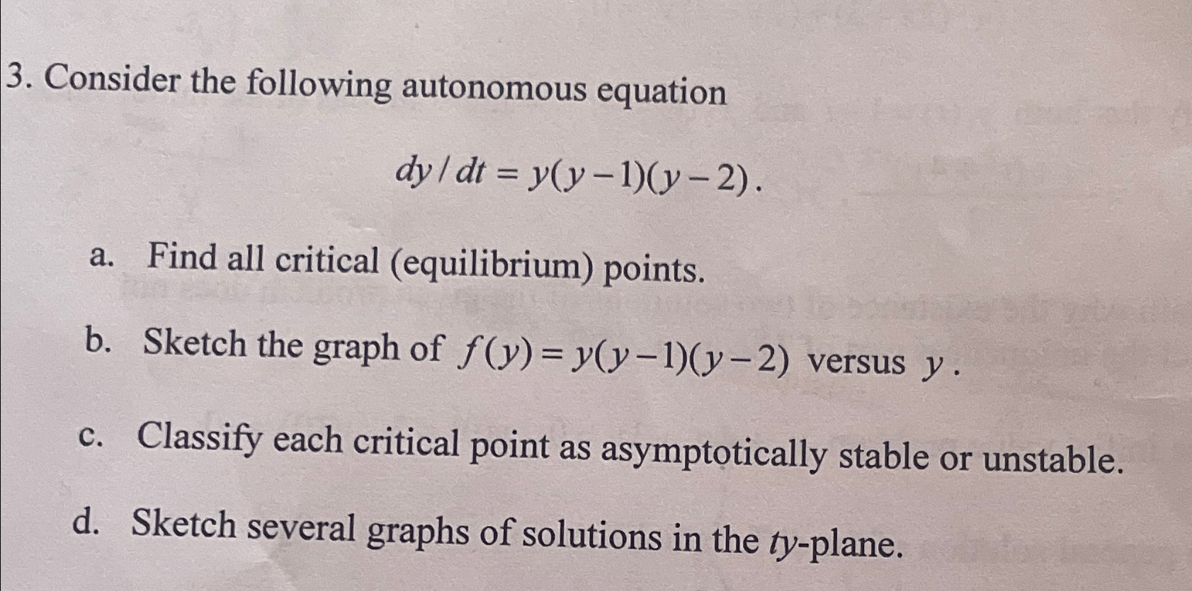 Consider the following autonomous | Chegg.com