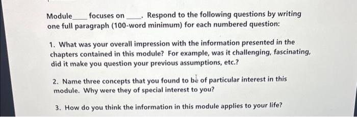 Solved Each paragraph answer should be at least 100 words | Chegg.com