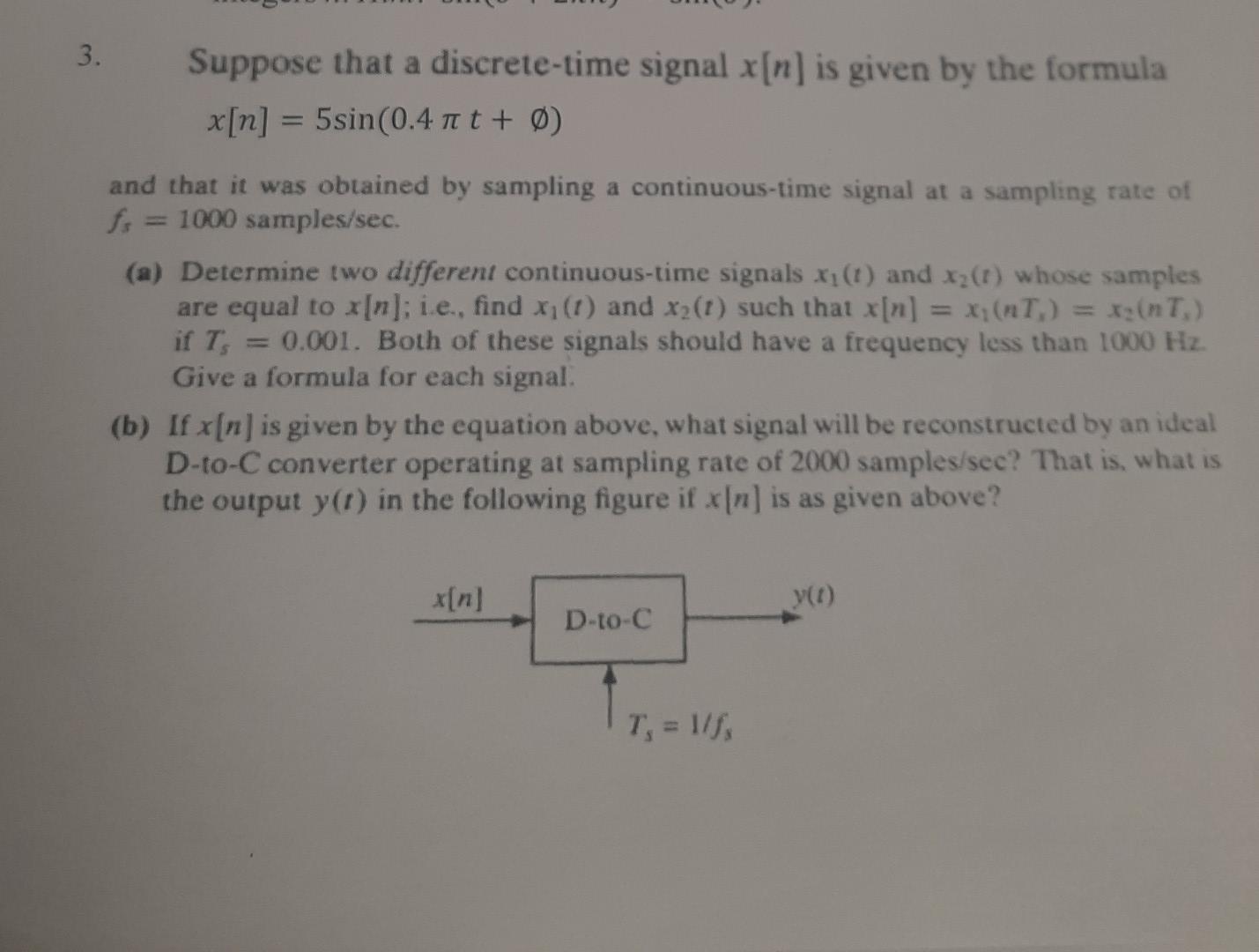Solved 3. Suppose that a discrete-time signal x[n] is given | Chegg.com