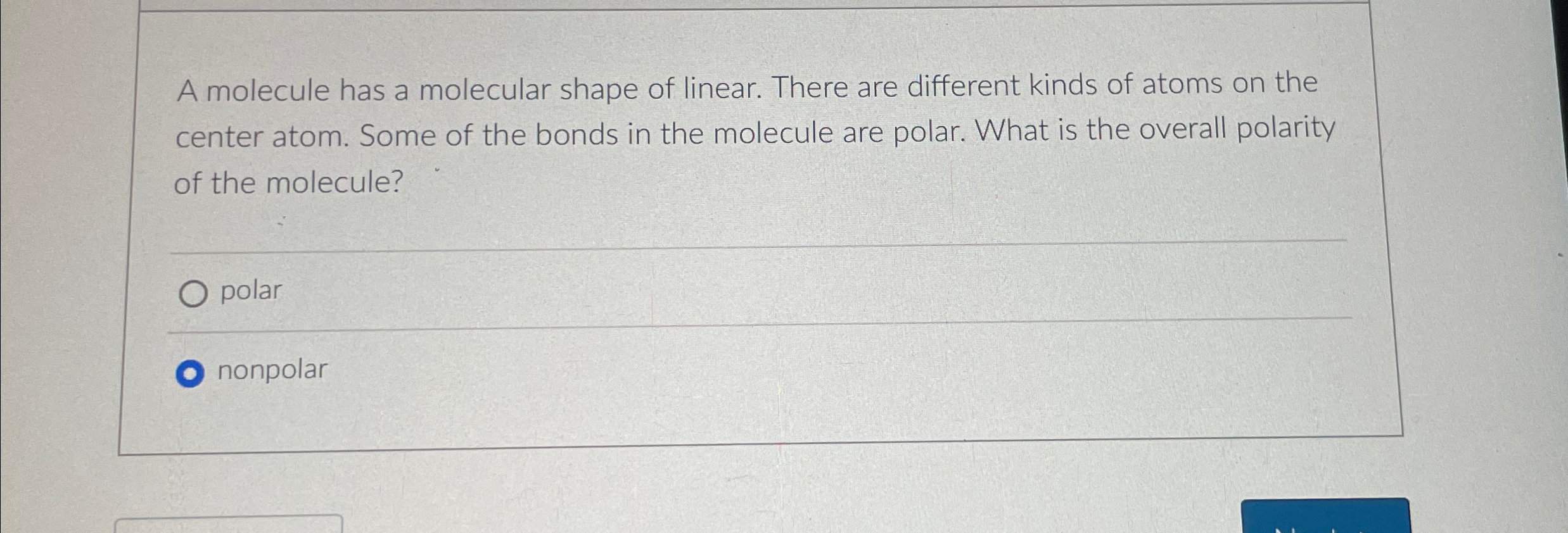 Solved A molecule has a molecular shape of linear. There are | Chegg.com