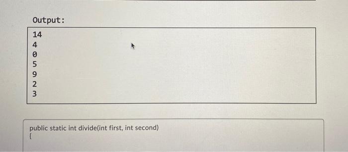 Solved Complete the RECURSIVE JAVA method named divide (), | Chegg.com
