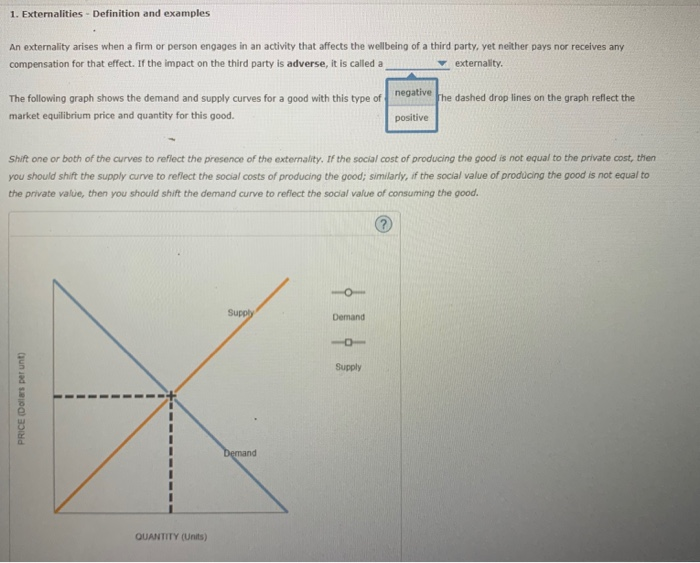 Solved 1. Externalities - Definition and examples An | Chegg.com