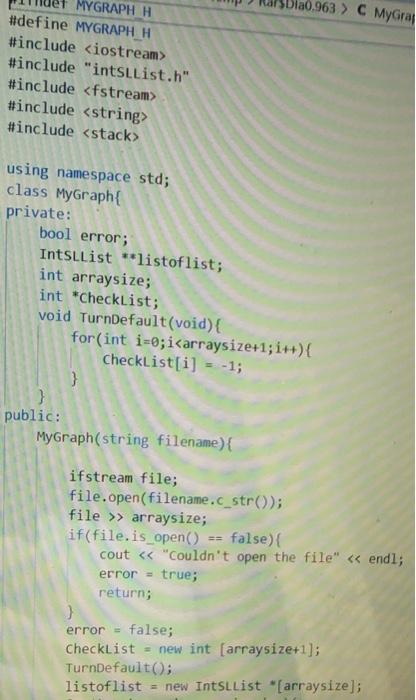 Solved You are given a MyGraph class which represents a | Chegg.com