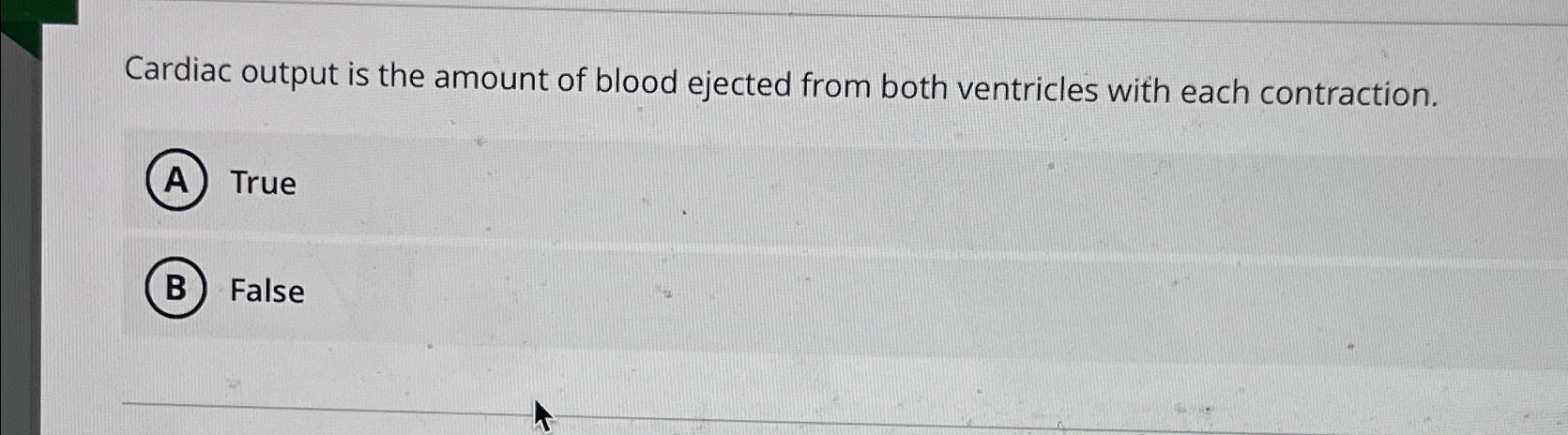 Solved Cardiac output is the amount of blood ejected from | Chegg.com