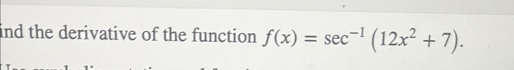 Solved Ind the derivative of the function | Chegg.com