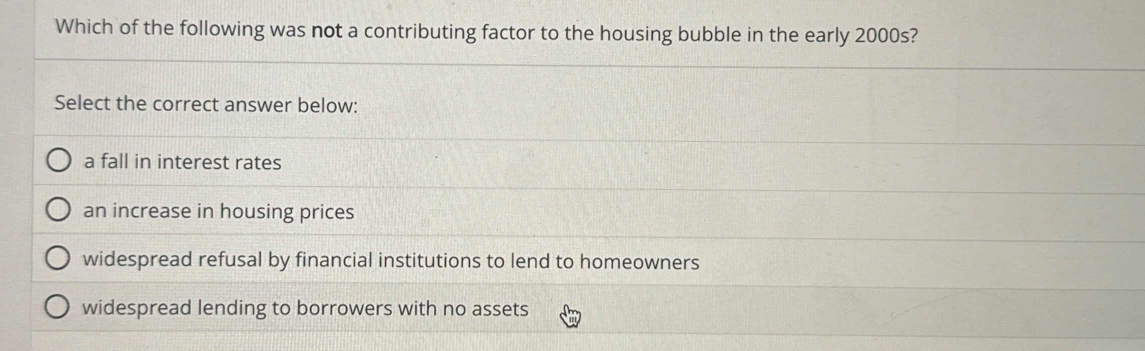 Solved Which of the following was not a contributing factor | Chegg.com