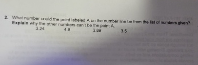 Solved What number couid the point labeled A ﻿on the number | Chegg.com