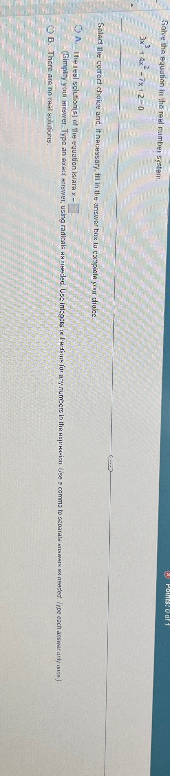 Solved Solve the equation in the real number | Chegg.com