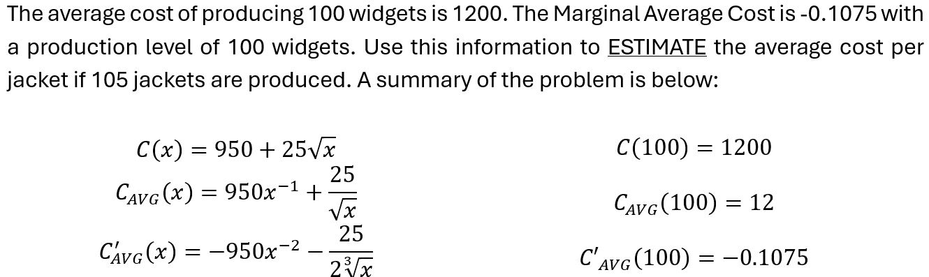 Solved The average cost of producing 100 ﻿widgets is 1200 . | Chegg.com