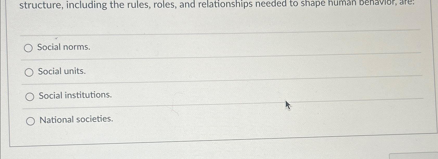 Solved structure, including the rules, roles, and | Chegg.com