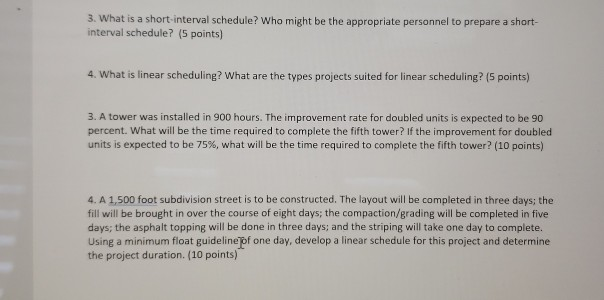 Solved 3. What is a short-interval schedule? Who might be | Chegg.com