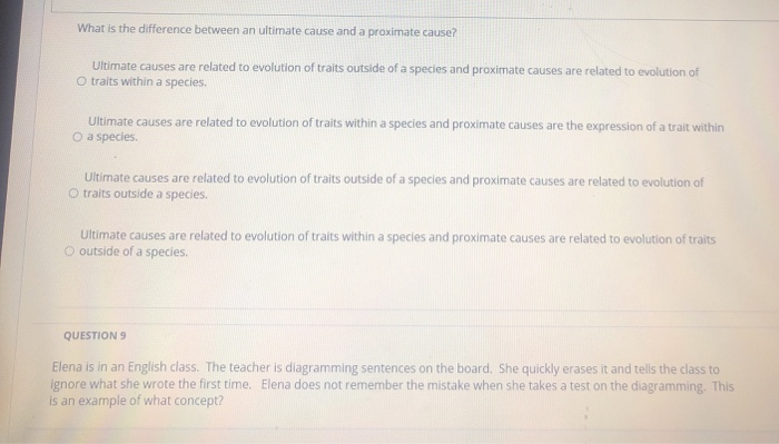 Solved What is the difference between an ultimate cause and | Chegg.com