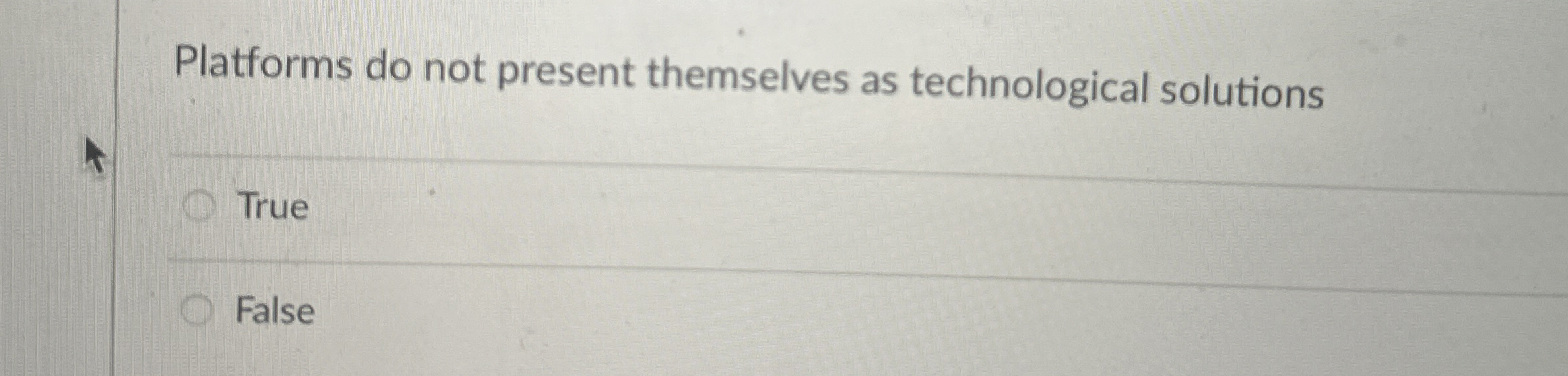 Solved Platforms do not present themselves as technological | Chegg.com