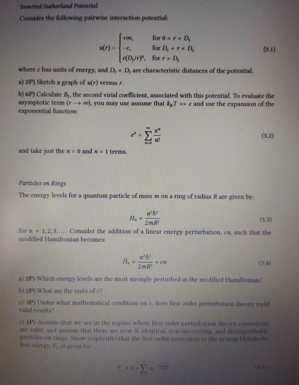 Solved Inverted Sutherland Potential Consider the following | Chegg.com