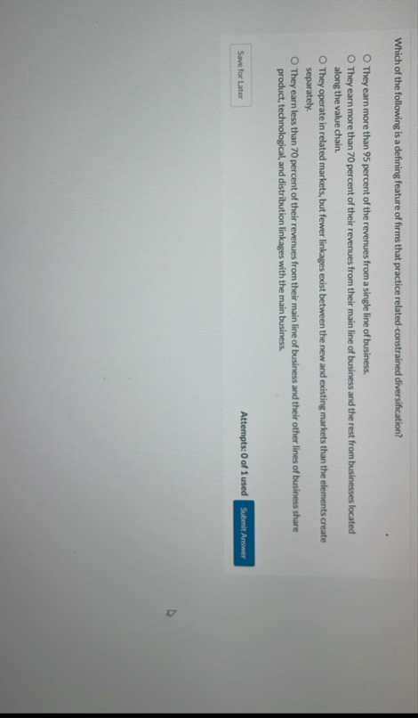 Solved Which of the following is a defining feature of firms | Chegg.com