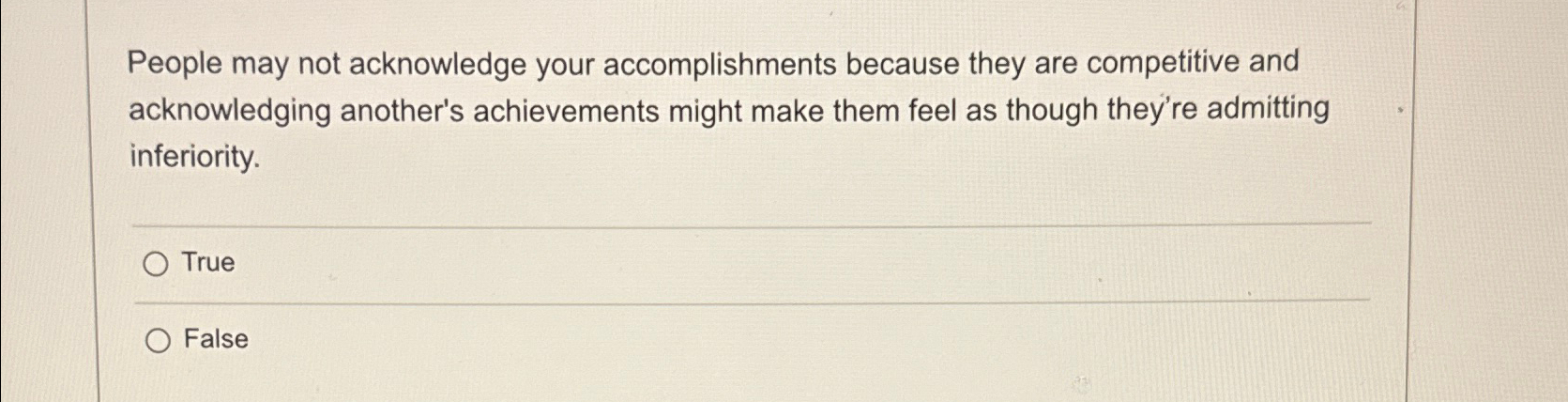 Solved People may not acknowledge your accomplishments | Chegg.com