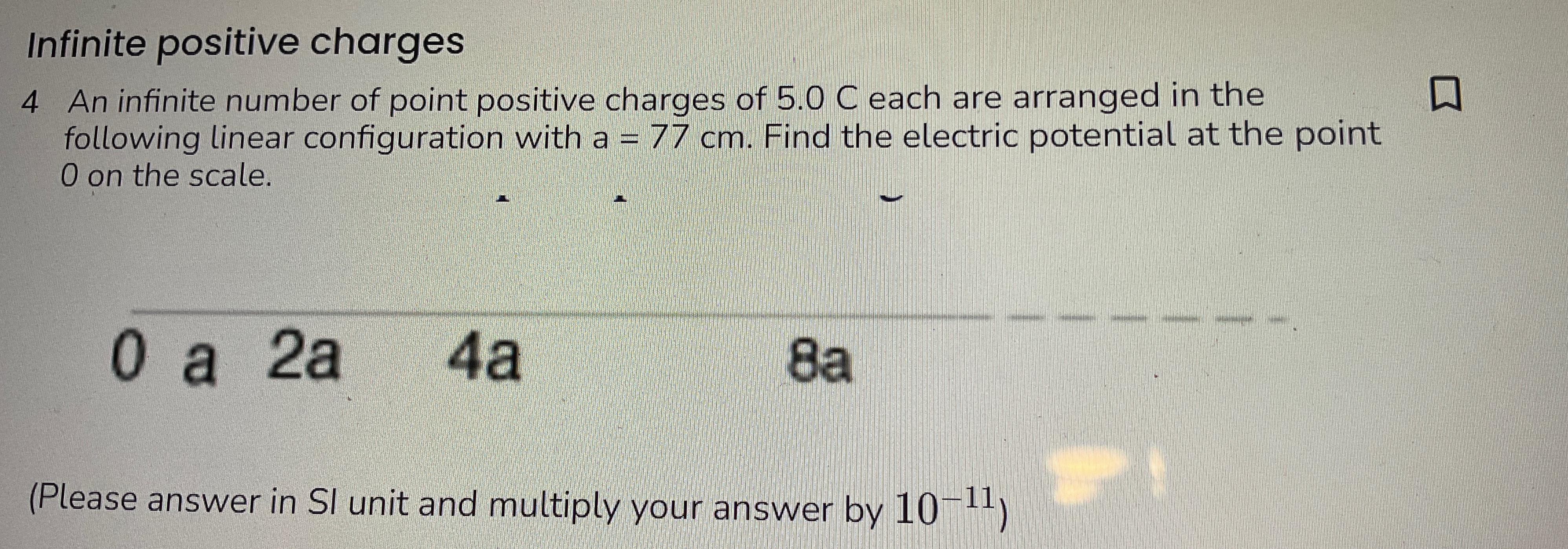Solved An infinite number of point positive charges of 5.0C | Chegg.com