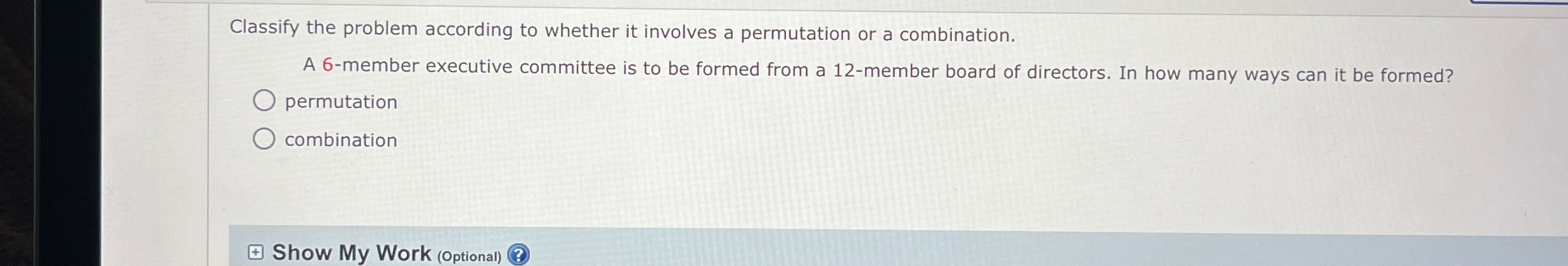 Solved Classify the problem according to whether it involves | Chegg.com