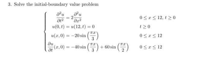 Solved 3. Solve the initial-boundary value problem | Chegg.com