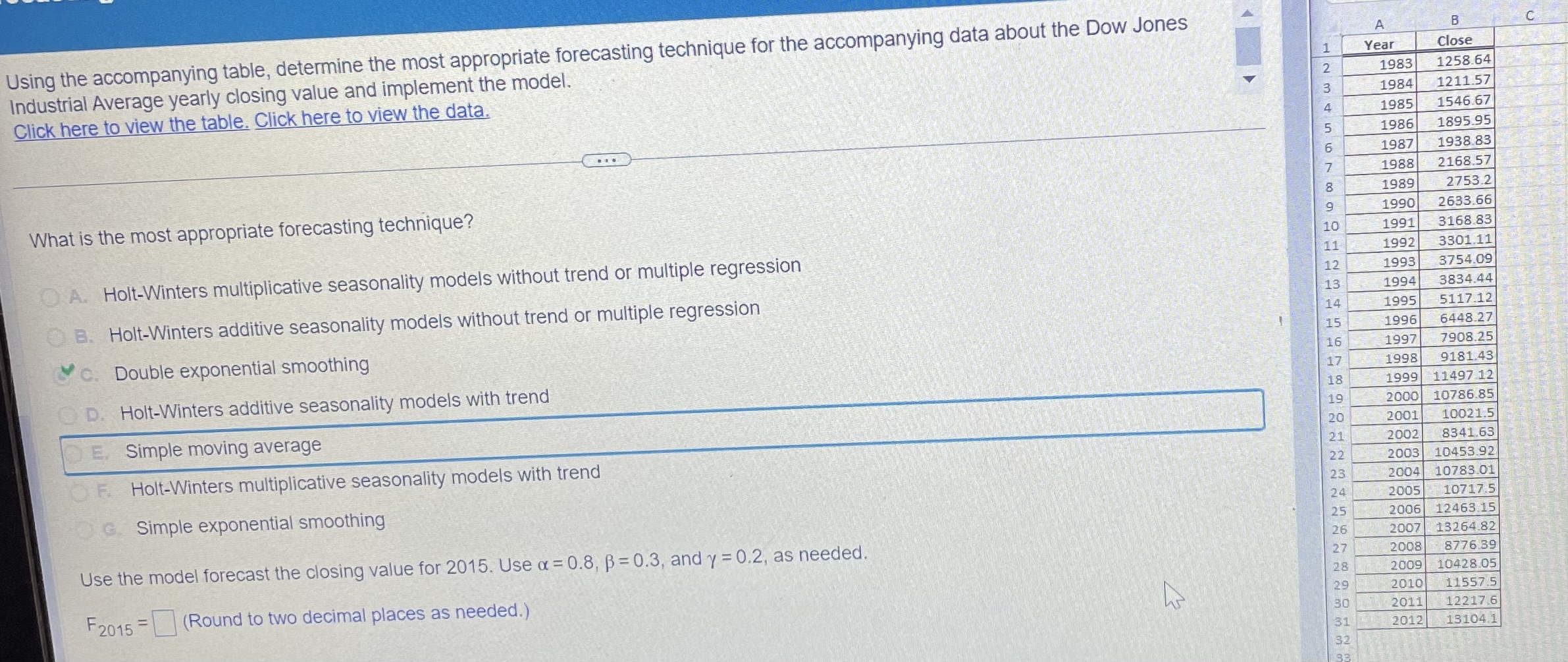 Solved Using the accompanying table, determine the most | Chegg.com