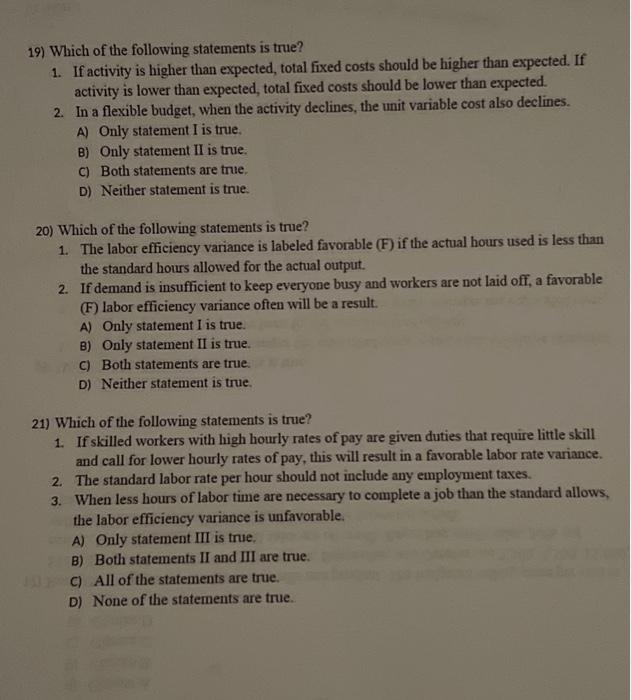 Solved A.) Which of the following statements is true? 1. If | Chegg.com